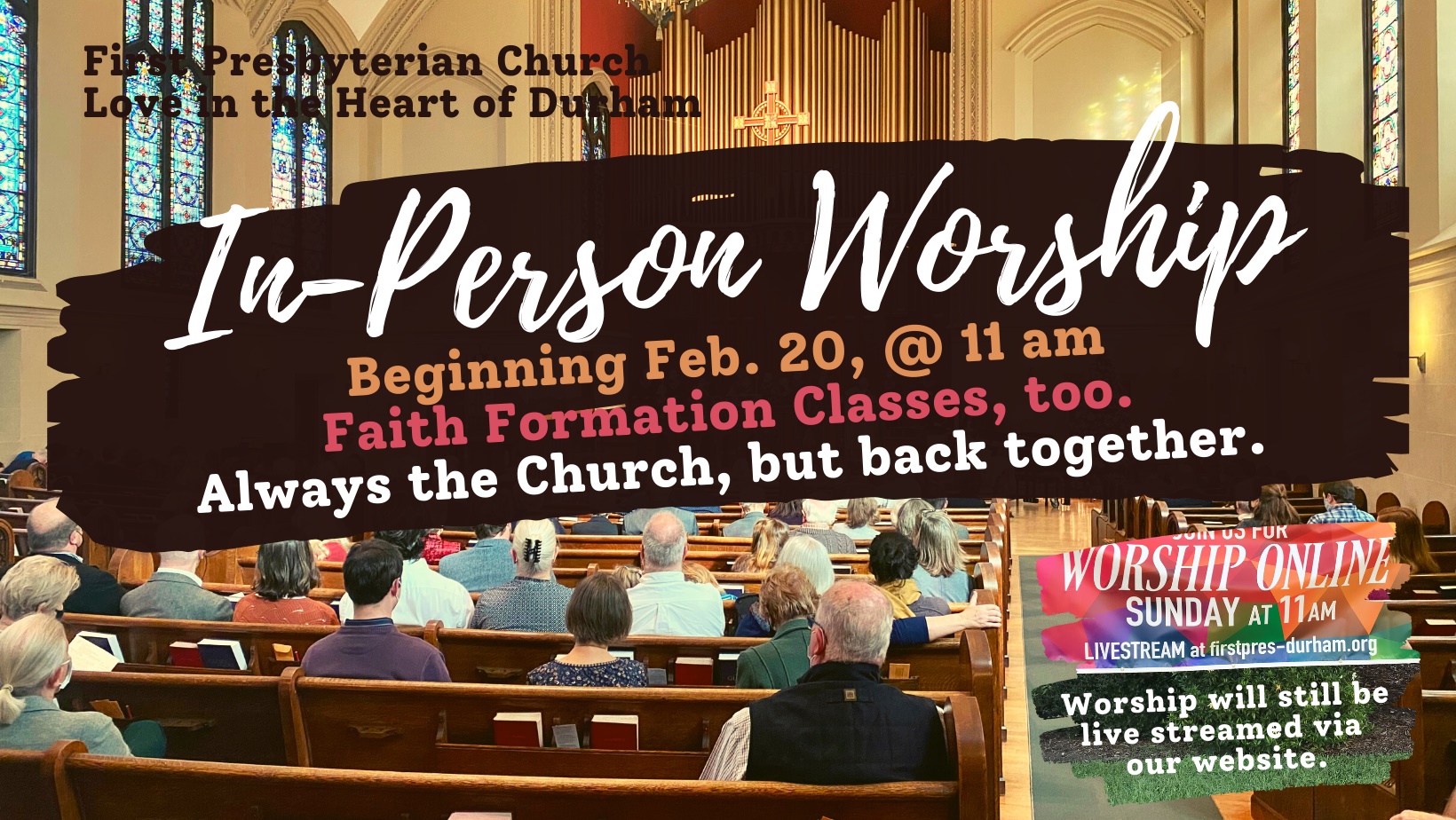FPC has returned to in-person Sunday classes and worship! | First ...